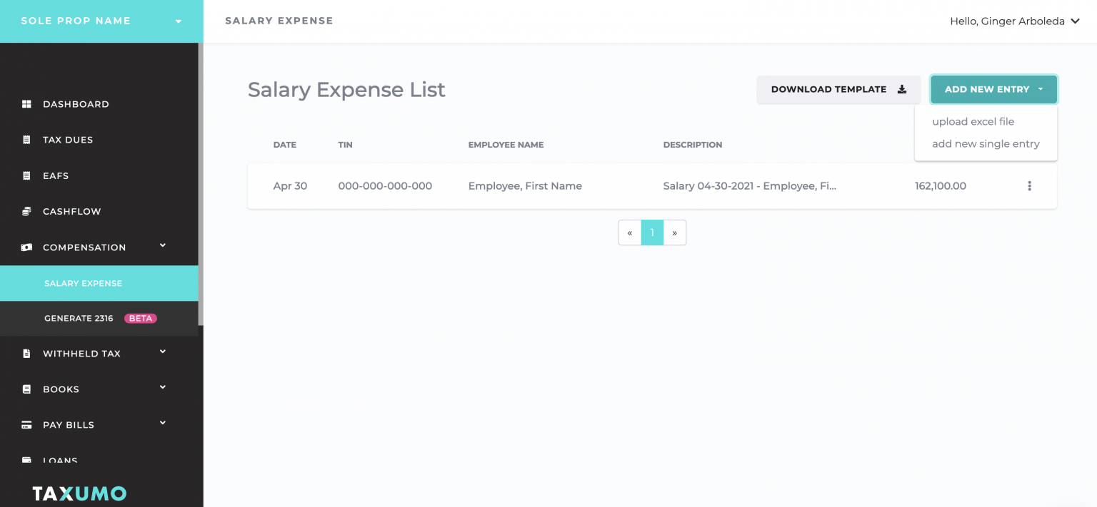 Payroll and Tax Compliance streamlined with Taxumo's Compensation Tab