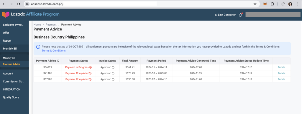 How to Receive your Payouts and Issue Invoices as Lazada Affiliates