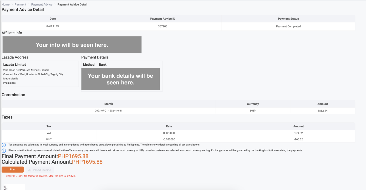 How to Receive your Payouts and Issue Invoices as Lazada Affiliates